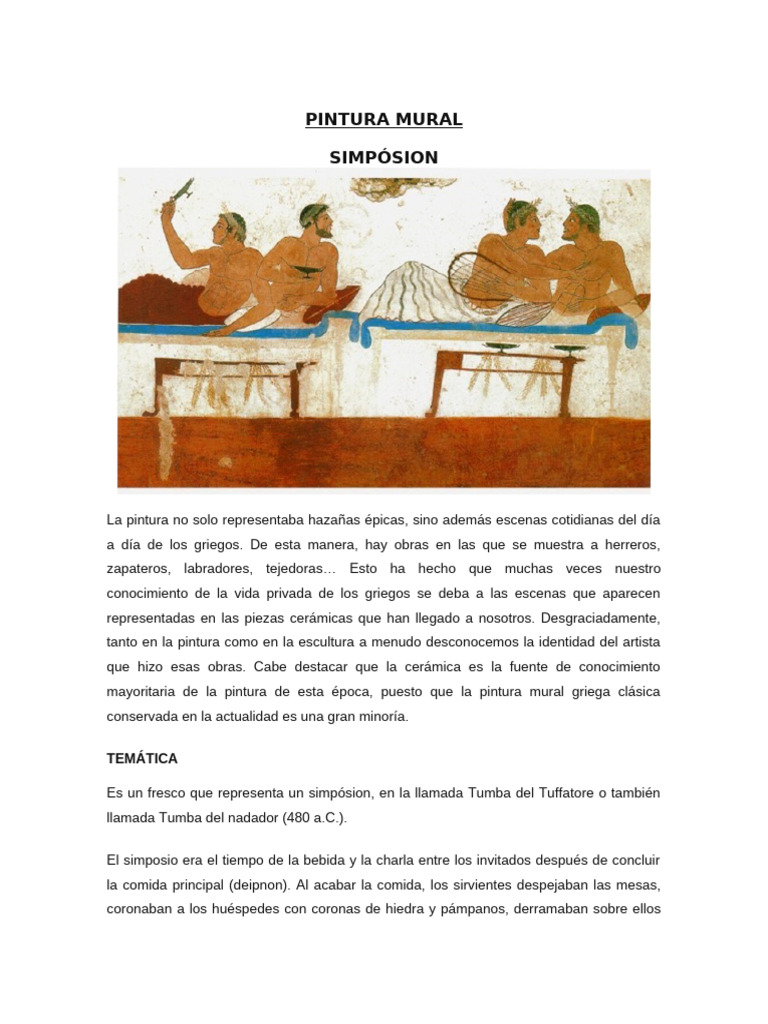 Pintura Mural en el Simposio Griego | PDF | Pinturas | Helena de Troya