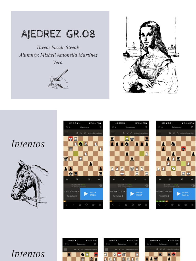 Ajedrez Gr.08: Tarea: Puzzle Streak Alumn@: Mishell Antonella Martínez Vera | PDF