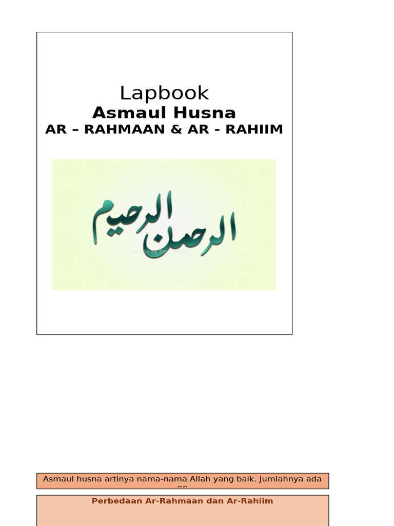 Perbedaan Ar-Rahmaan dan Ar-Rahiim | PDF