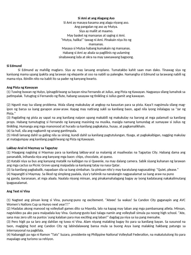 Si Ami at Ang Alagang Aso | PDF