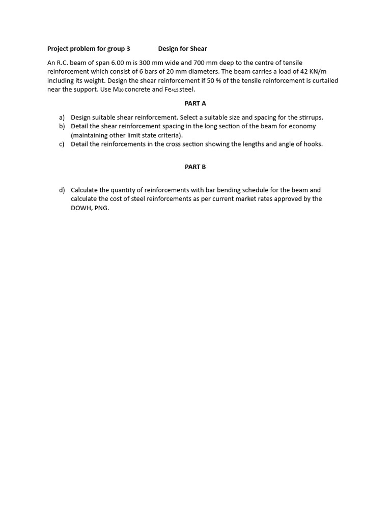 Shear Reinforcement Design for R.C. Beam | PDF