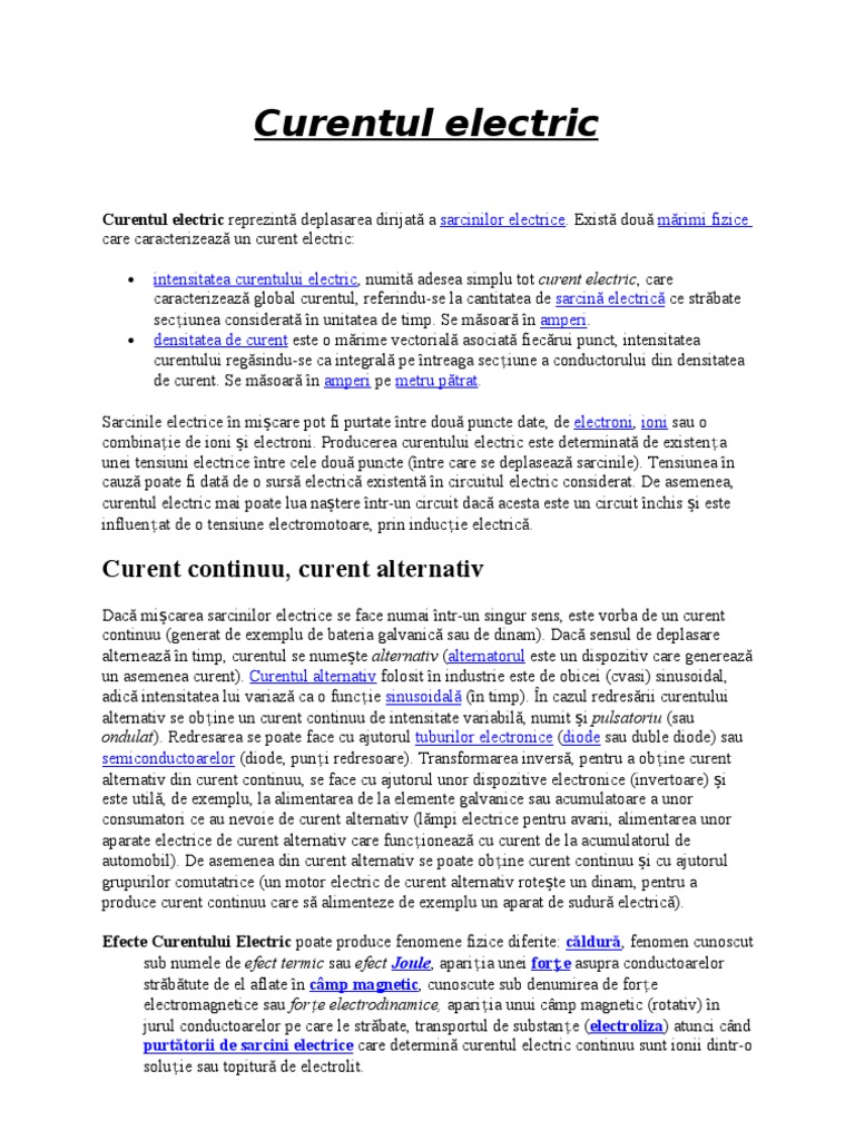 Curentul Electric | PDF