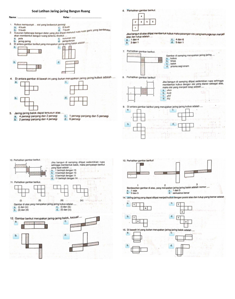 Soal Latihan Jaring2 Bangun Ruang | PDF