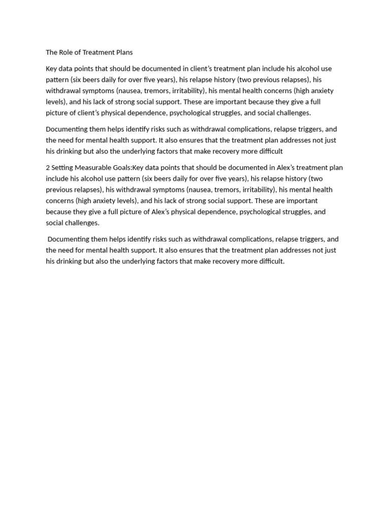 Essential Elements of Treatment Plans | PDF