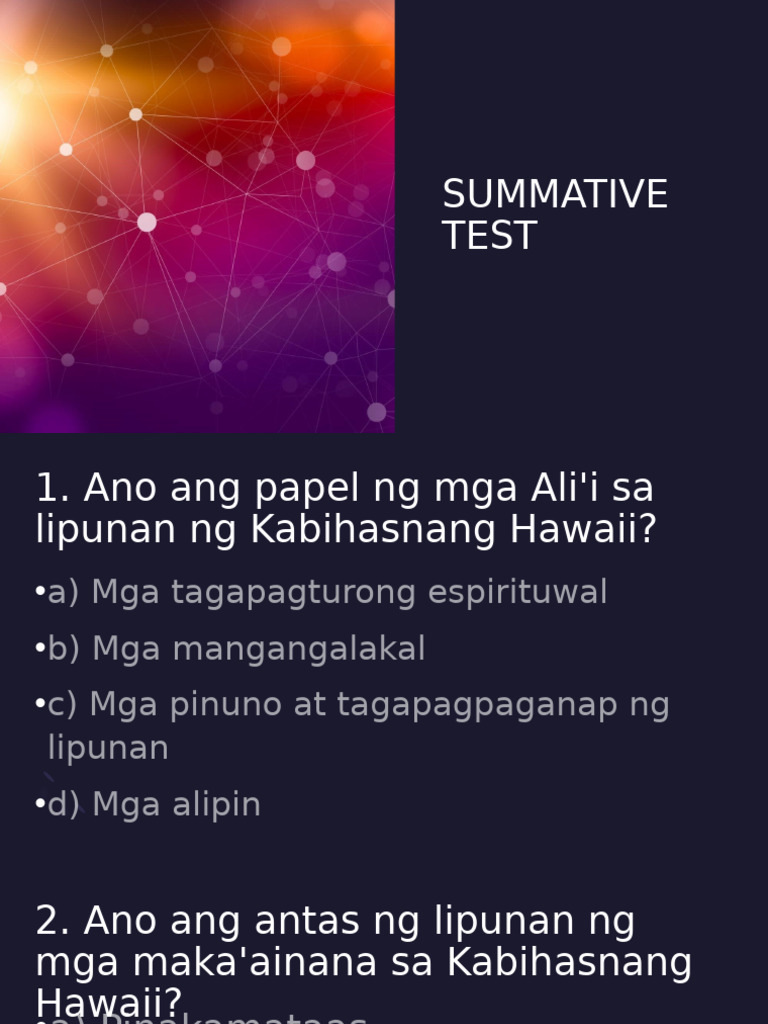 Summative Tests | PDF