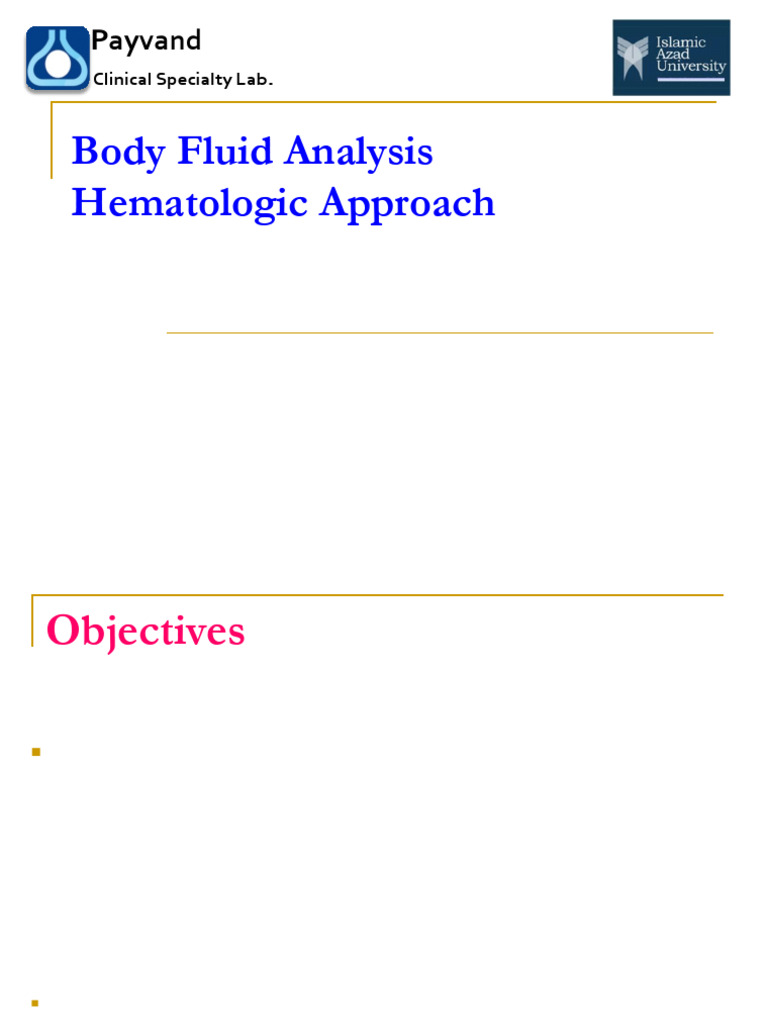 Body Fluid Analysis Guidelines | PDF | Cerebrospinal Fluid | Anatomy