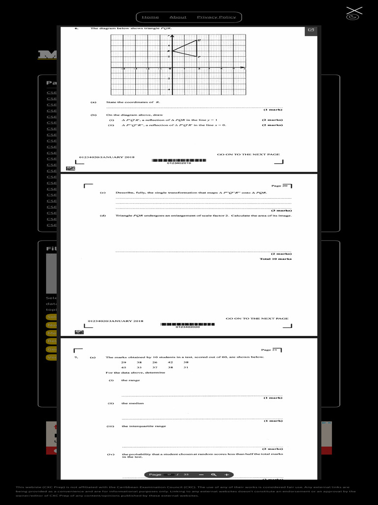 CAPE Mathematics CXC Prep 2 | PDF | Probability Density Function ...
