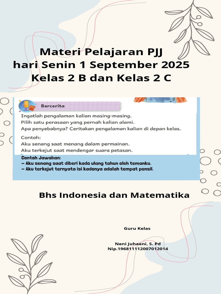 Materi PJJ Kls 2 B Dan 2 C | PDF