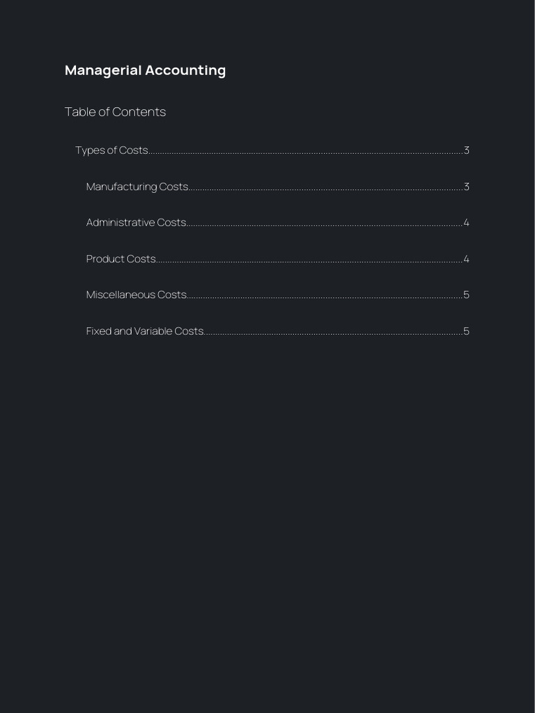 Understanding Managerial Accounting Costs | PDF | Accounting ...