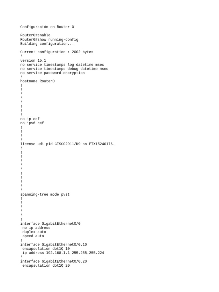 Configuración de Routers Cisco OSPF y ACL | PDF | Protocolos de ...