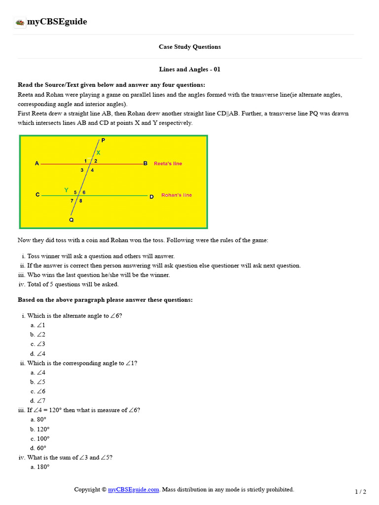 Five Questions on Angles Game | PDF