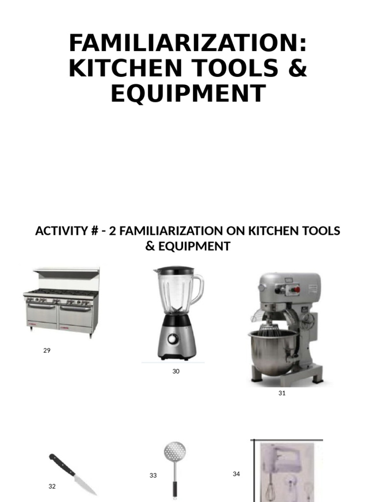 Familiarization - Kitchen Tools & Equipment | PDF