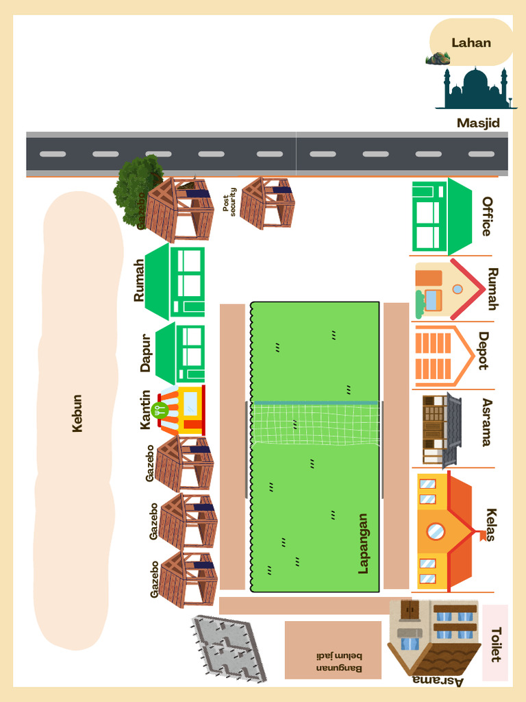 Kuning Ilustrasi Belajar Mengenal Denah Jalan Lembar Kerja Sekolah ...
