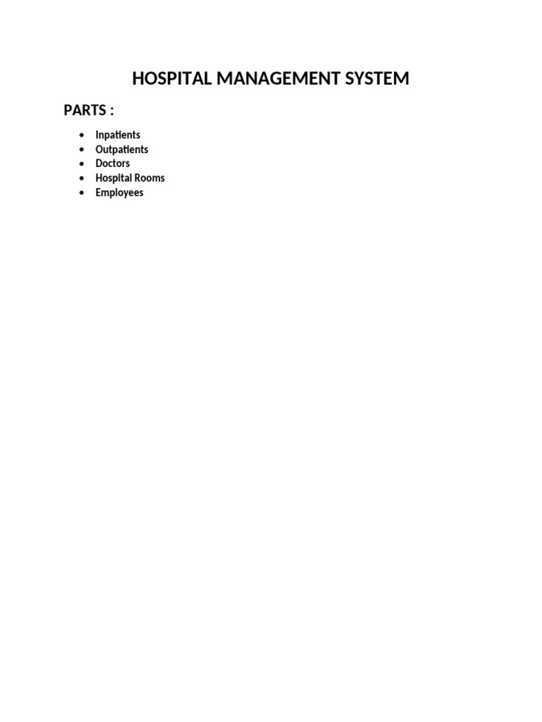 Hospital Management System | PDF