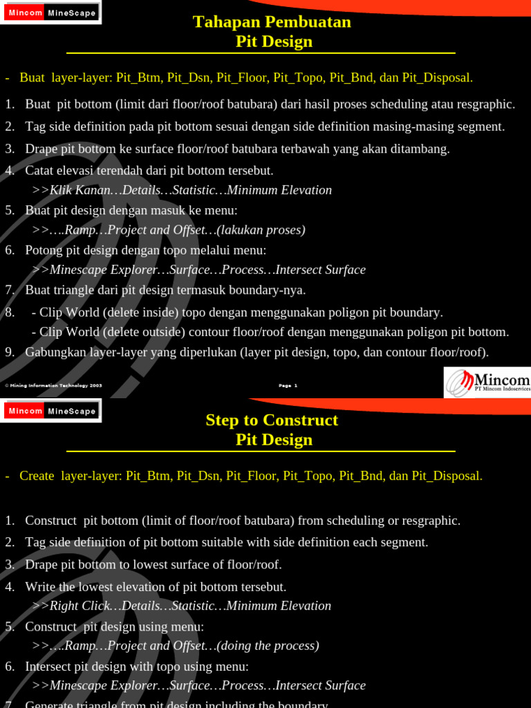 Pit Design Construction Guide | PDF