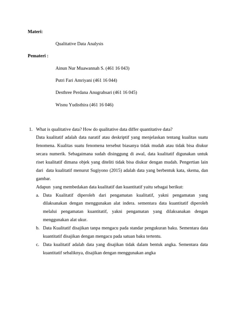 Qualitative Data Analysis | PDF