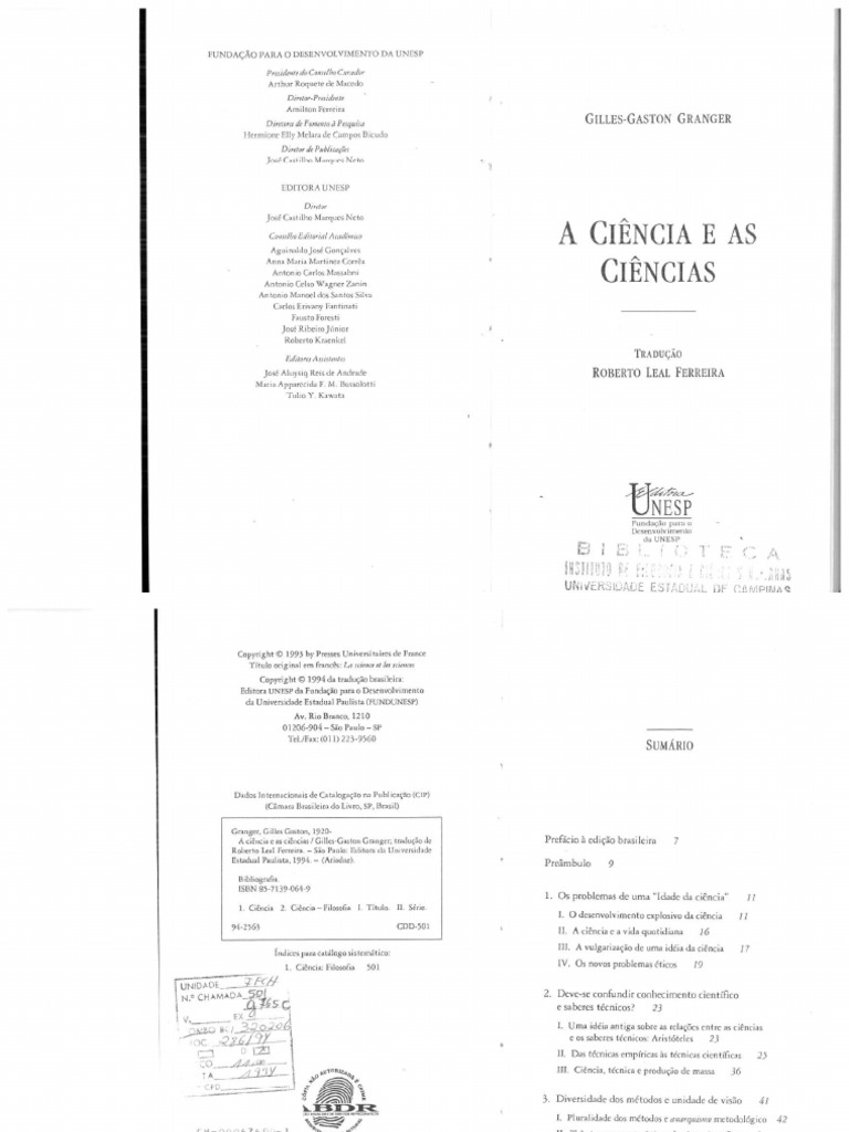 GRANGER, Gilles-Gaston. Características Da Visão Científica | PDF