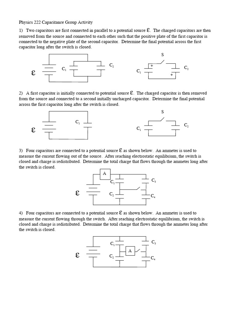 Capacitance Group Activity Problems | PDF | Capacitor | Capacitance