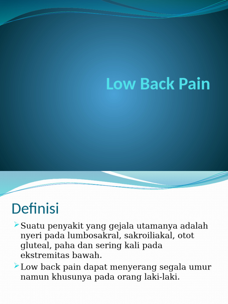 Low Back Pain | PDF