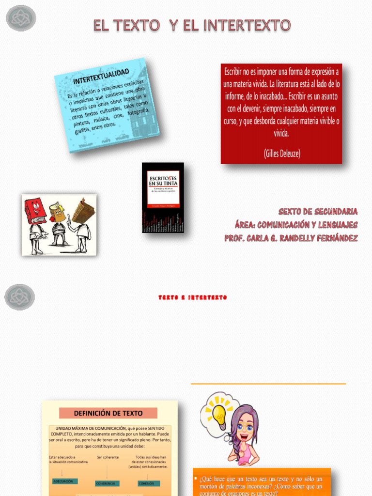 Tema 1 El Texto y El Intertexto (3er Trim.) | PDF | Intertextualidad | Autor