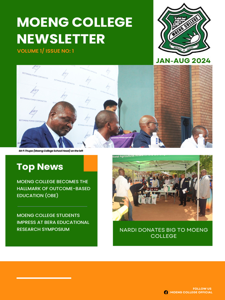 Moeng College Newsletter: First Edition | PDF | Learning | Curriculum