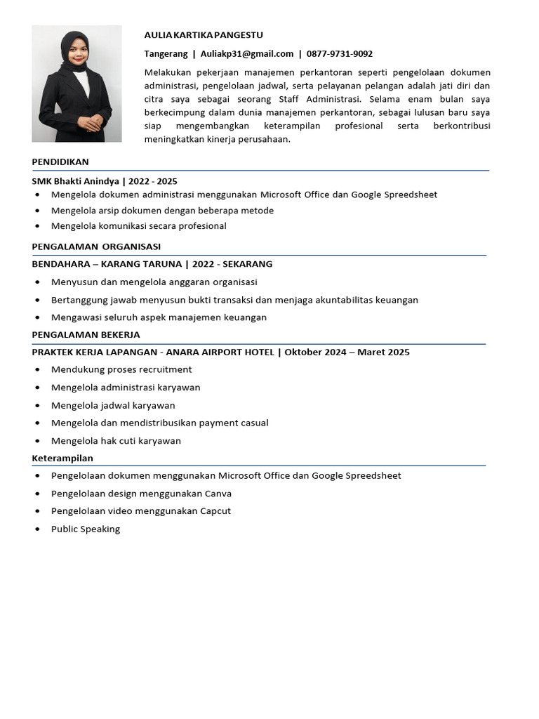 aulia cv | PDF