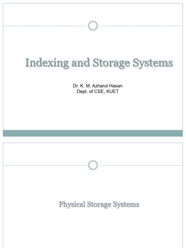 Indexing and Storage Systems Overview | PDF | Database Index | Computer ...
