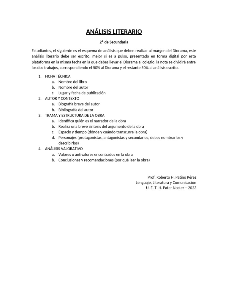 Análisis Literario 2 | PDF