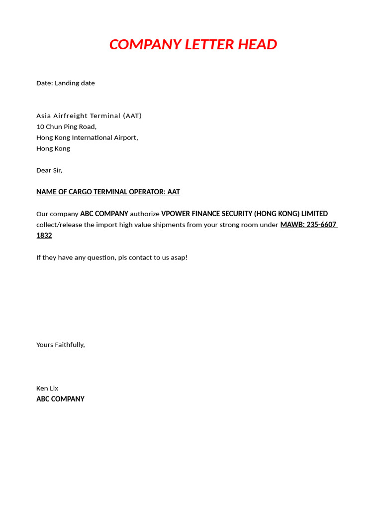 Letter Head - Aat - Door To Airport | PDF