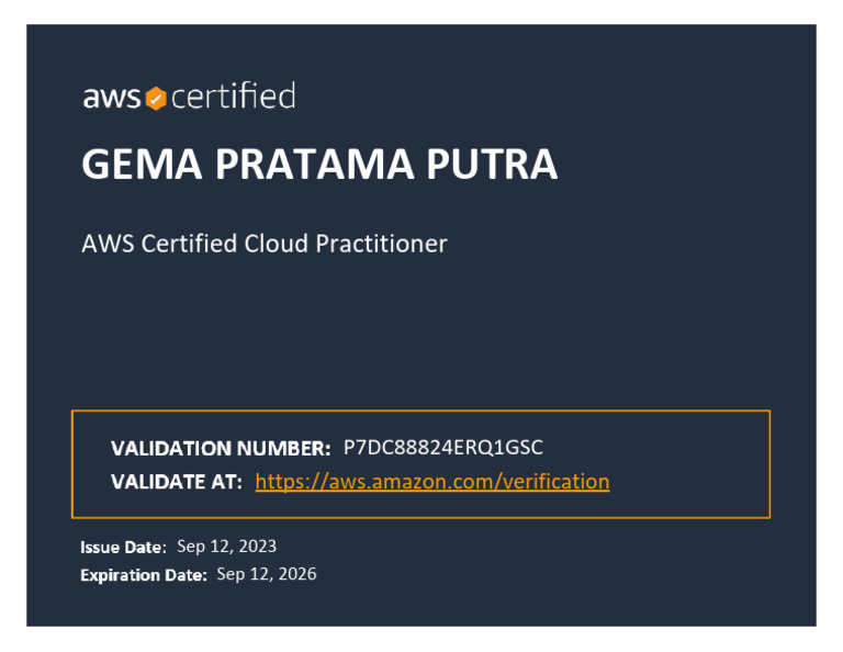AWS Certified Cloud Practitioner Certificate | PDF