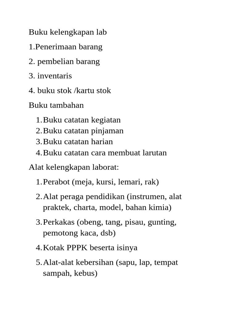 Panduan Lengkap Lab: Alat dan Prosedur | PDF