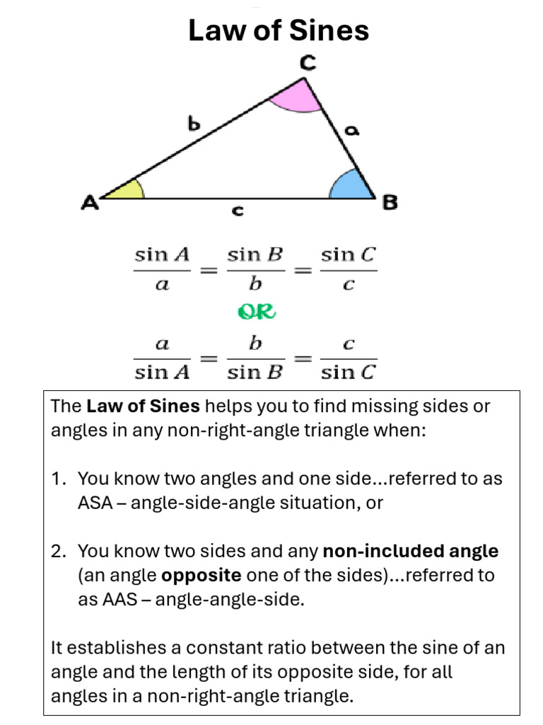 Non-Included Angle in SAS Cosines | PDF