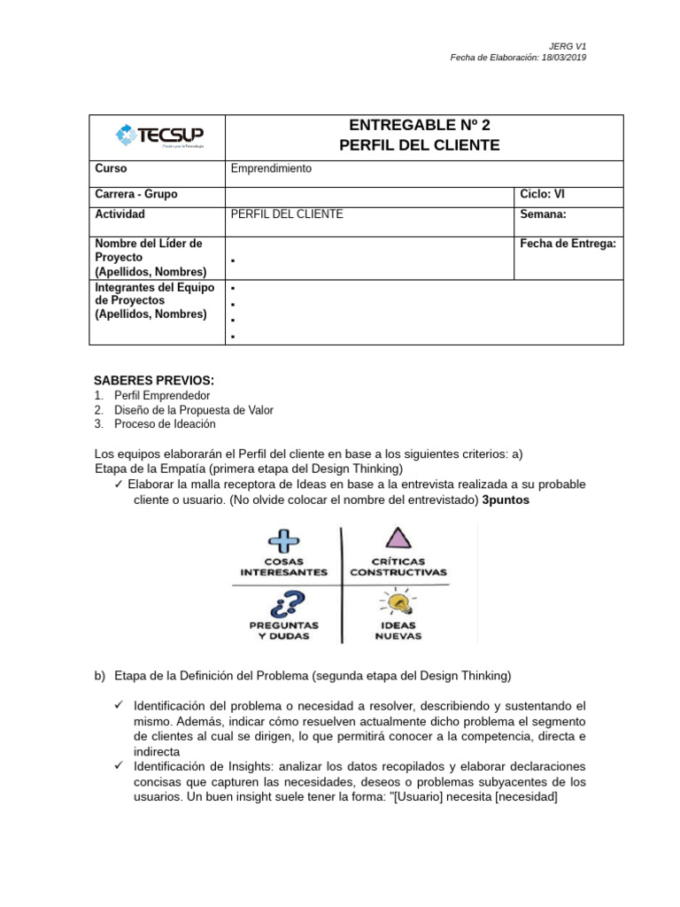 Entregable #2 Perfil Del Cliente | PDF