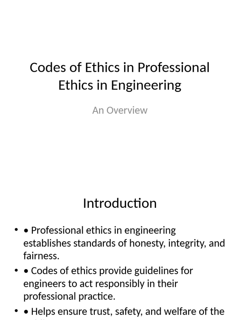 Engineering Ethics: Codes & Principles | PDF