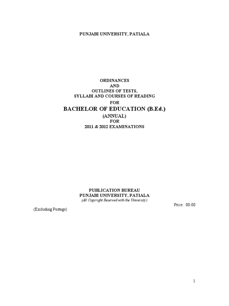 B.ed Syllabus | PDF | University And College Admission | Test (Assessment)