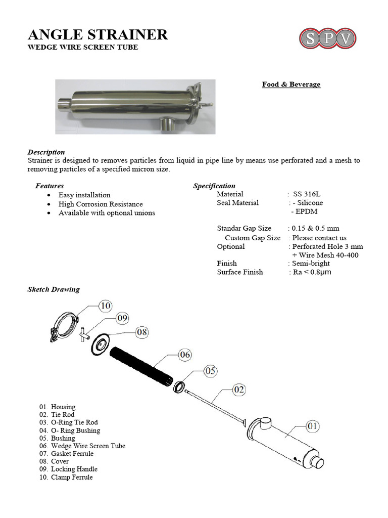 Angle Strainer for Liquid Filtration | PDF | Wire | Physical Sciences