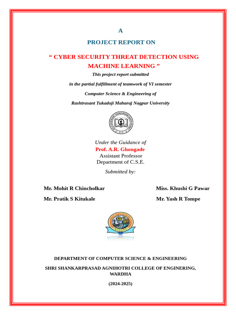 Cyber Security Threat Detection Using Machine Learning Thesis New | PDF | Machine Learning ...