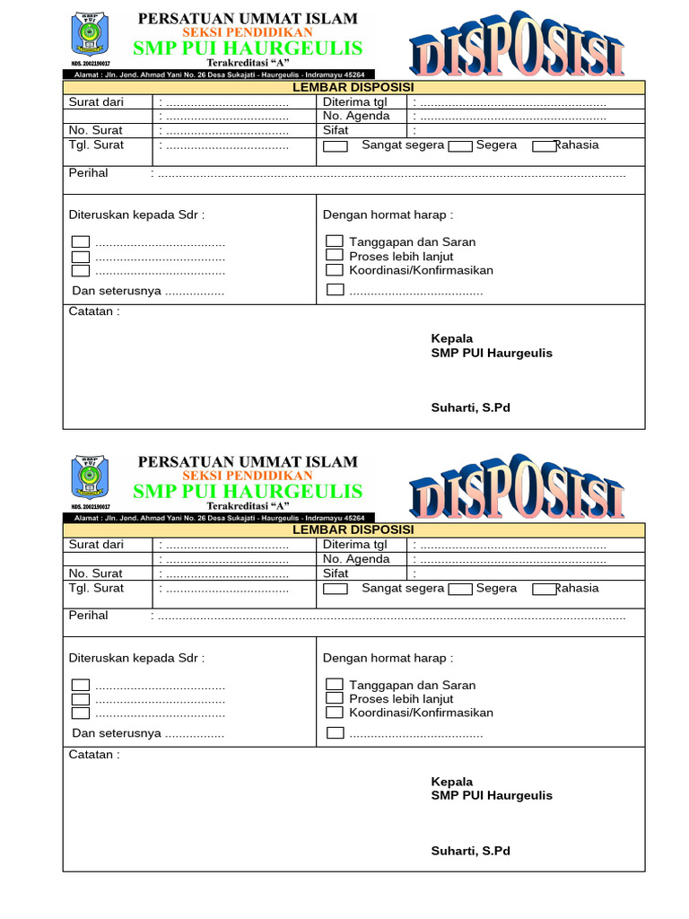 Lembar Disposisi | PDF