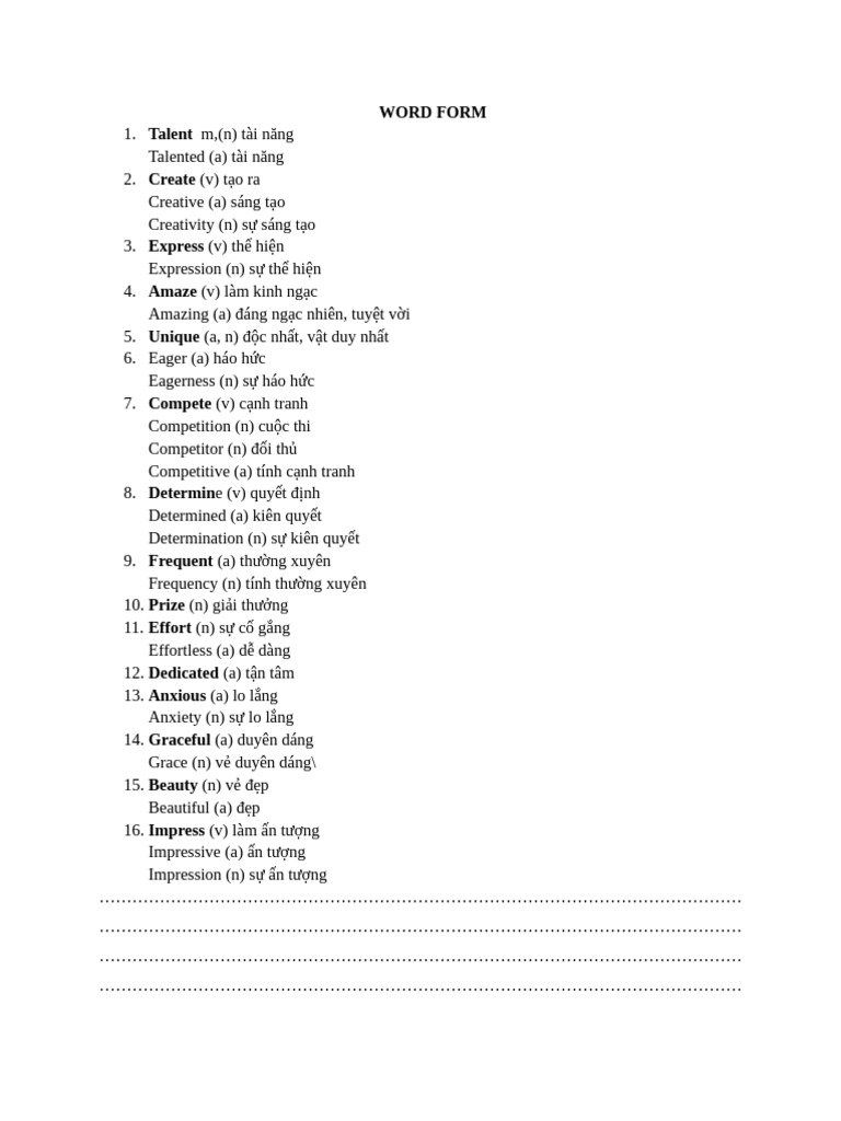 Word Form 9 | PDF
