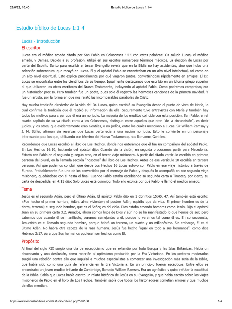 Estudio de Lucas 1:1-4 y su Contexto | PDF | Evangelio De Lucas | Jesús