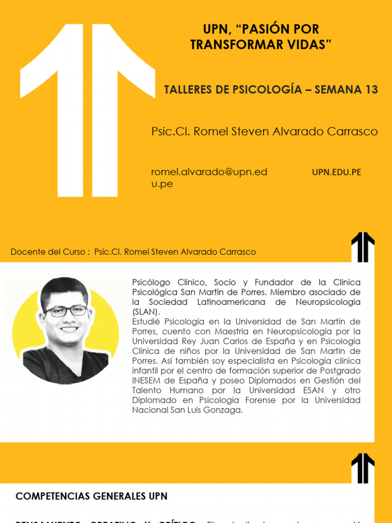 UPN PPT Talleres de Psicología - Semana 13 - Romel Alvarado Carrasco | PDF | Sicología ...