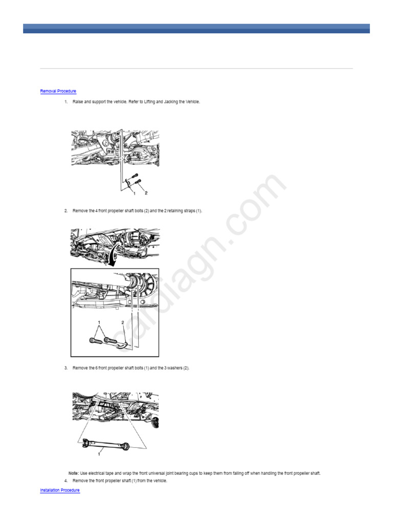 Propeller Shaft Replacement Guide | PDF | Axle | Motor Vehicle