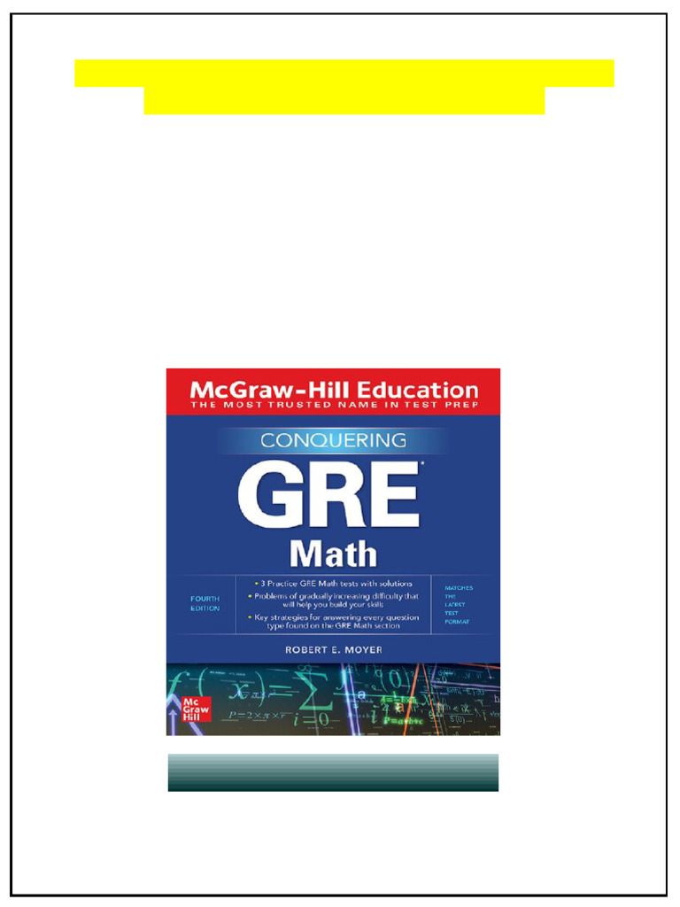 McGraw-Hill Education Conquering GRE Math, 4th Edition Robert E. Moyer Full Chapters Included ...