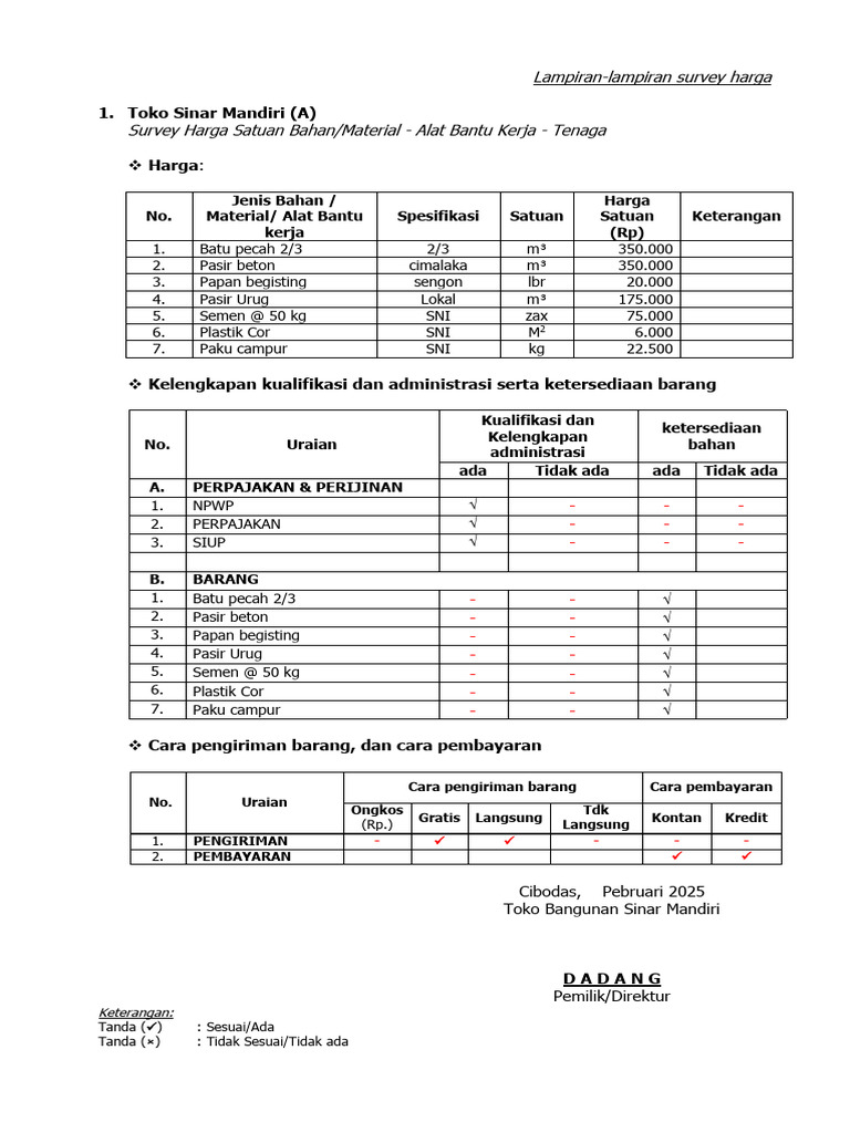 02.2. Lampiran Survey Material | PDF