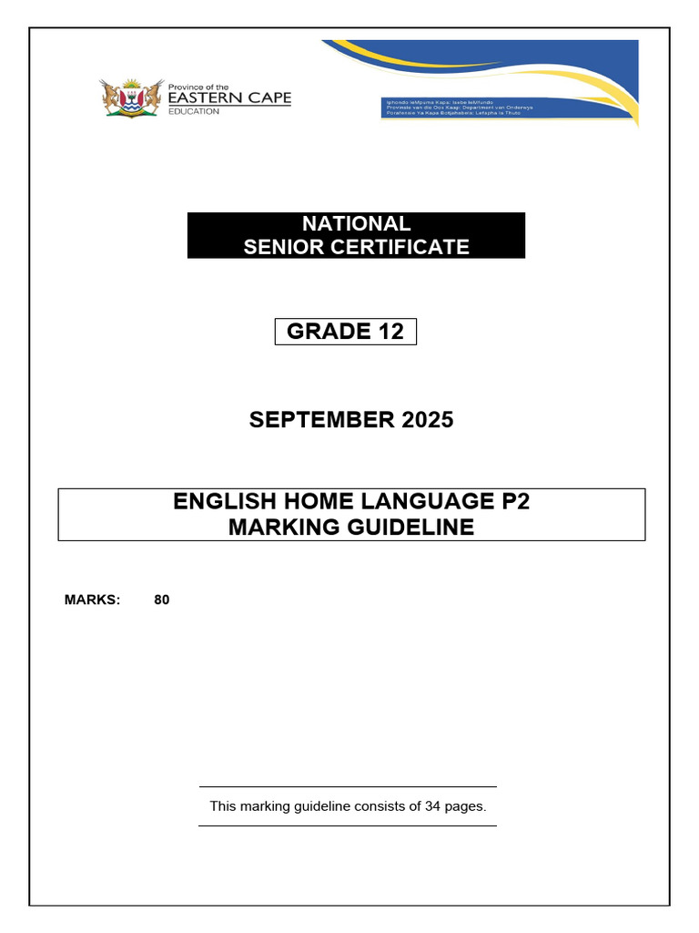 English HL p2 Memo Gr12 Sept 2025 | PDF | Hamlet | The Picture Of Dorian Gray