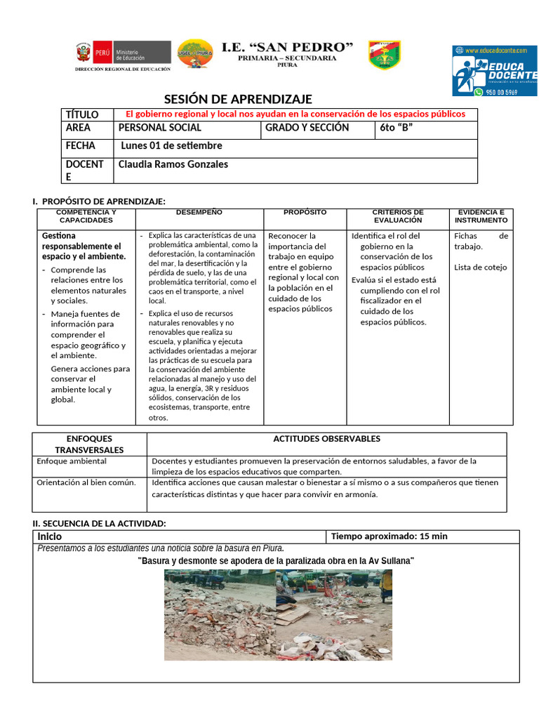 El Gobierno Regional y Local Nos Ayudan en La Conservación de Los ...