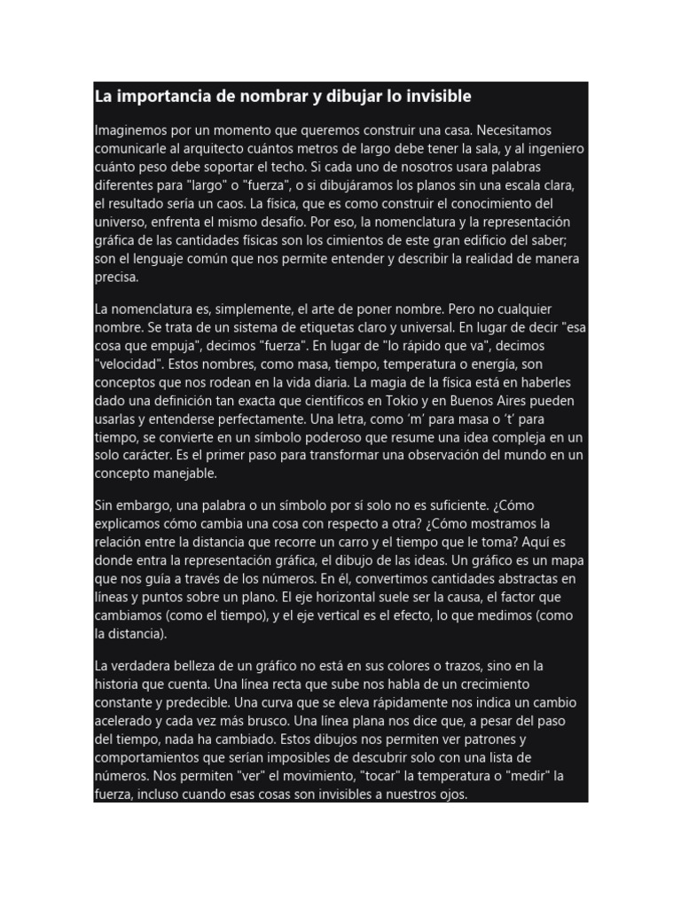 La Importancia de Nombrar y Dibujar Lo Invisible | PDF | Fuerza | Hora
