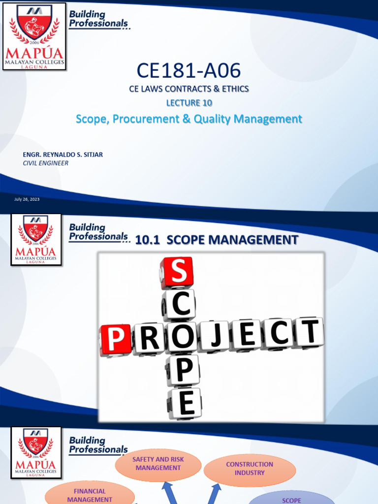 Scope and Procurement Management in Projects | PDF | Procurement ...