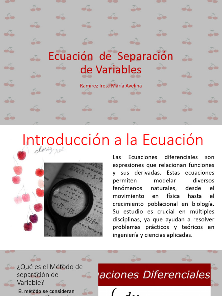 Ecuacion de Separacion Variables | PDF | Ecuaciones | Ecuaciones diferenciales