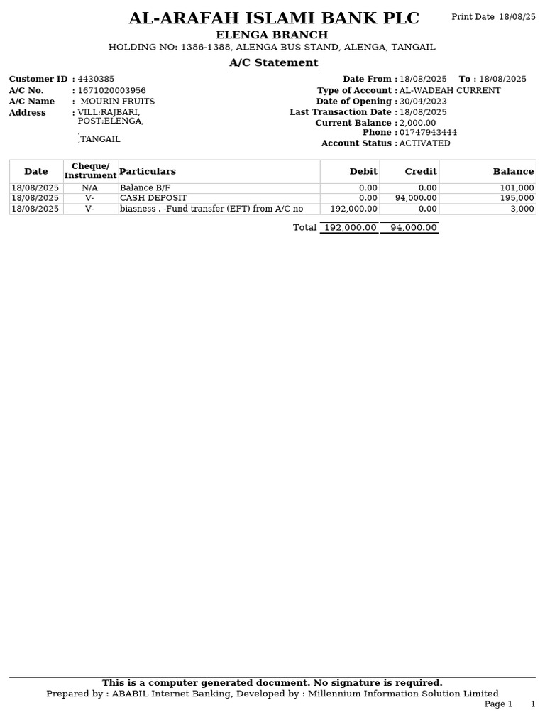 DEPOSIT Account Statement Amr 2025-08!18!16!01!16 989168Al-Arafah ...
